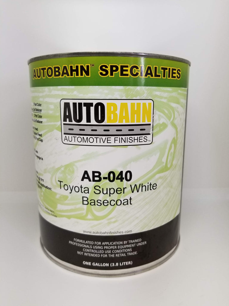 TOYOTA SUPER WHITE 040 BASE COAT AUTOBAHN GALLON RESTORATION AUTO PAIN ...